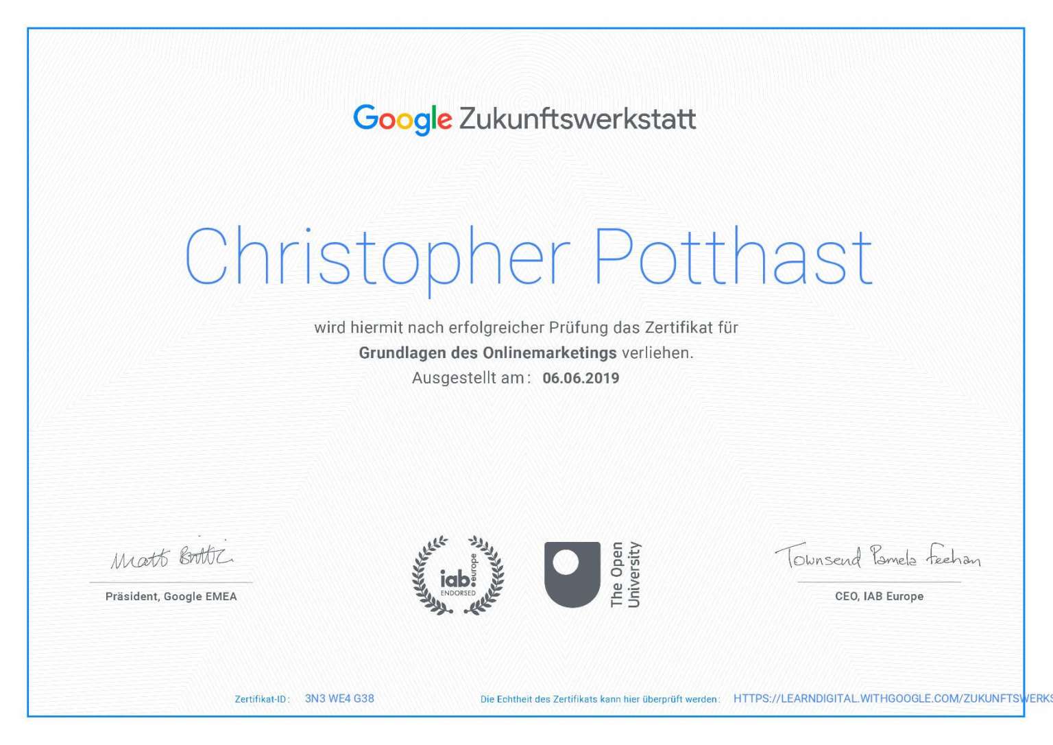 Google Adwords Kurs für Unternehmer ? Christopher Potthast